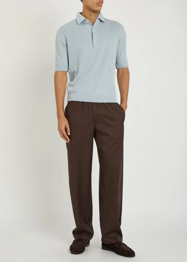 LARDINI Tapered-leg Cotton Trousers