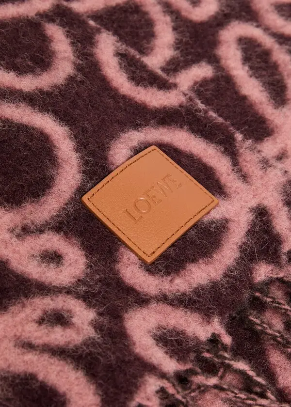 Loewe Anagram Checked Wool And Cashmere-blend Scarf