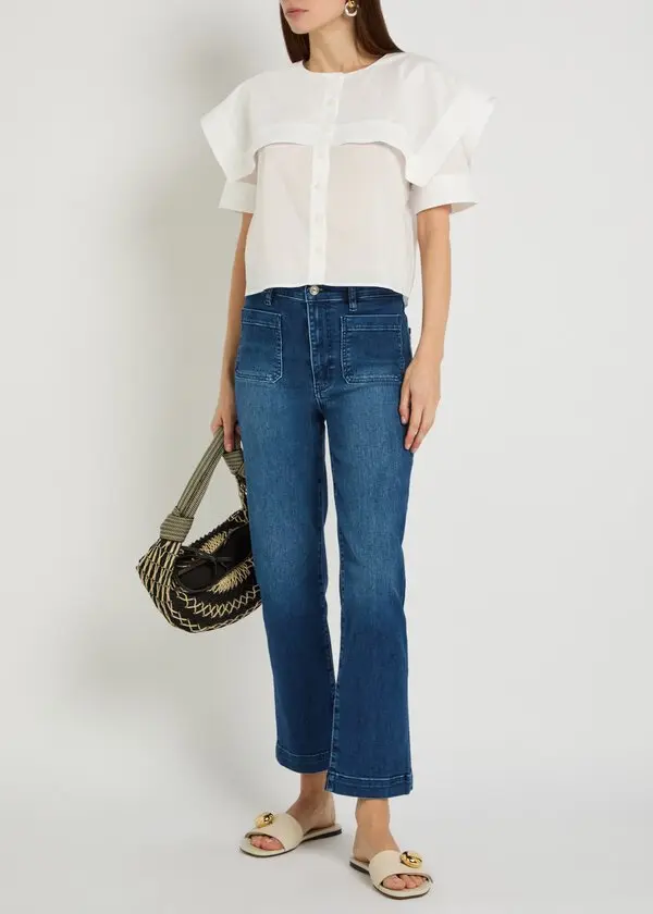 FRAME Cape-effect Cotton Blouse