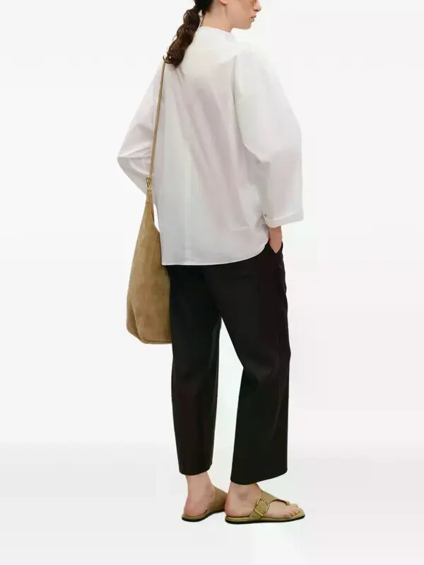 LESS Drawstring Sculpted-neck Shirt