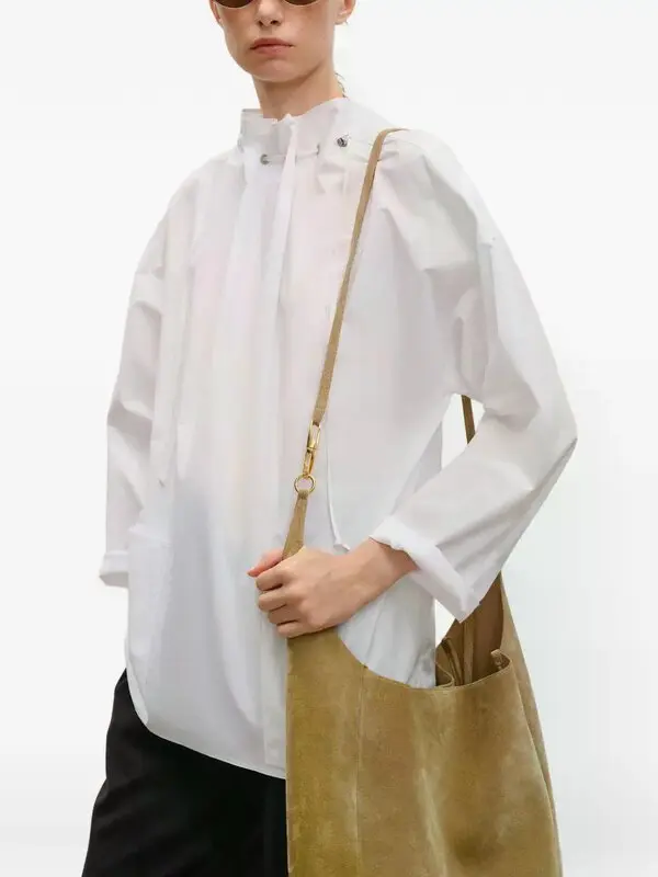 LESS Drawstring Sculpted-neck Shirt