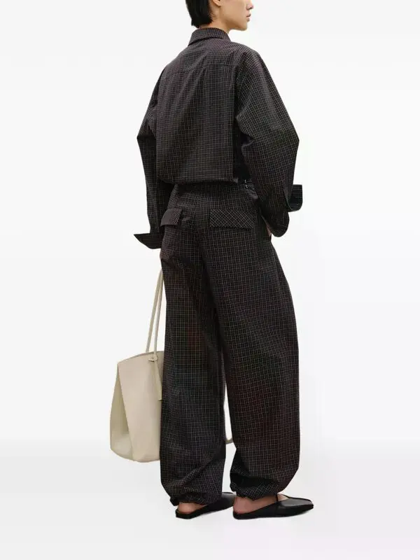 LESS Checked Drawstring Trousers - Blue