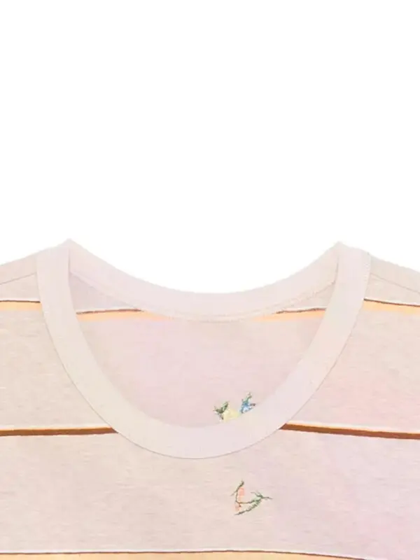JNBY Striped Embroidered T-shirt - Brown