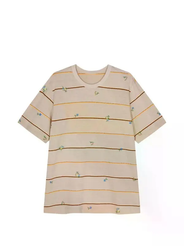 JNBY Striped Embroidered T-shirt