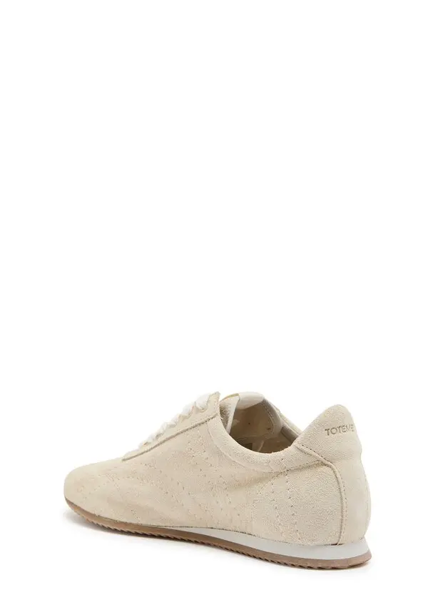 TOTEME Flex Suede Sneakers - Cream