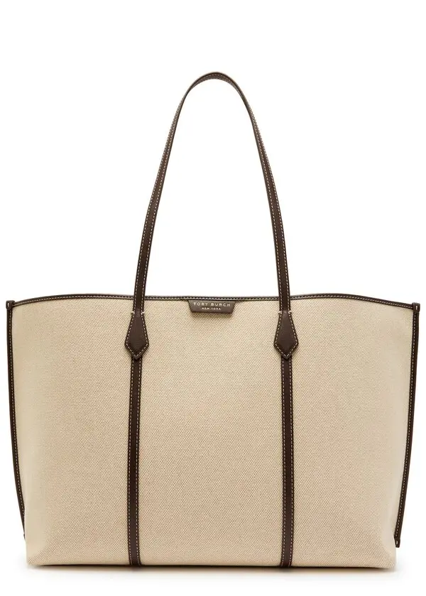 Tory Burch Leather-trim Canvas Tote