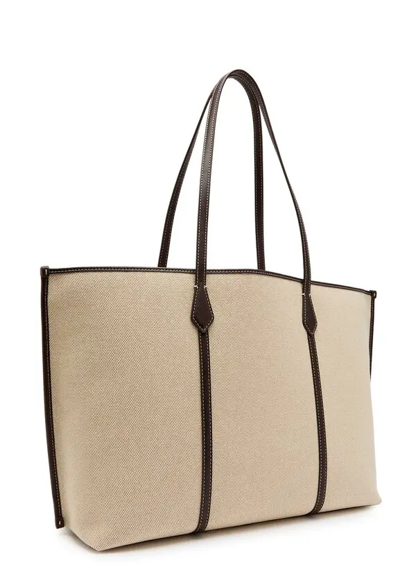 Tory Burch Leather-trim Canvas Tote