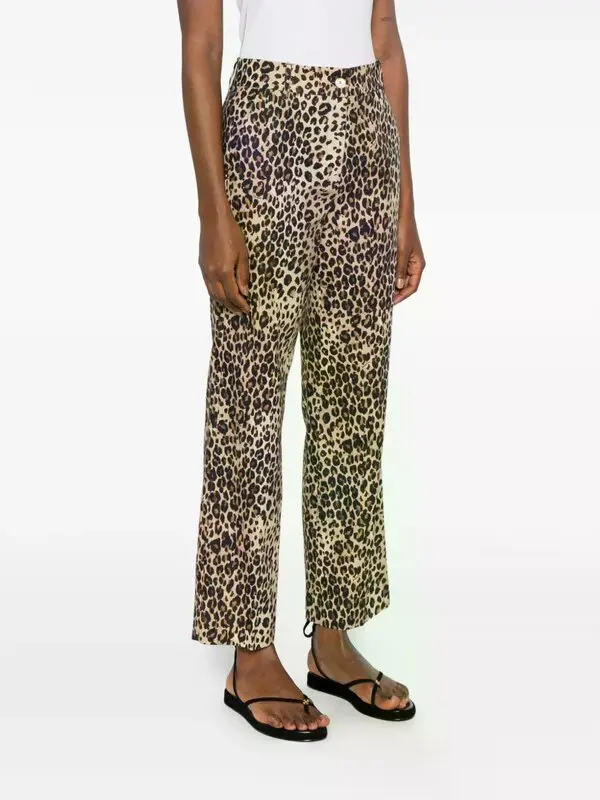Marella Leopard-print Straight-leg Trousers - Neutrals