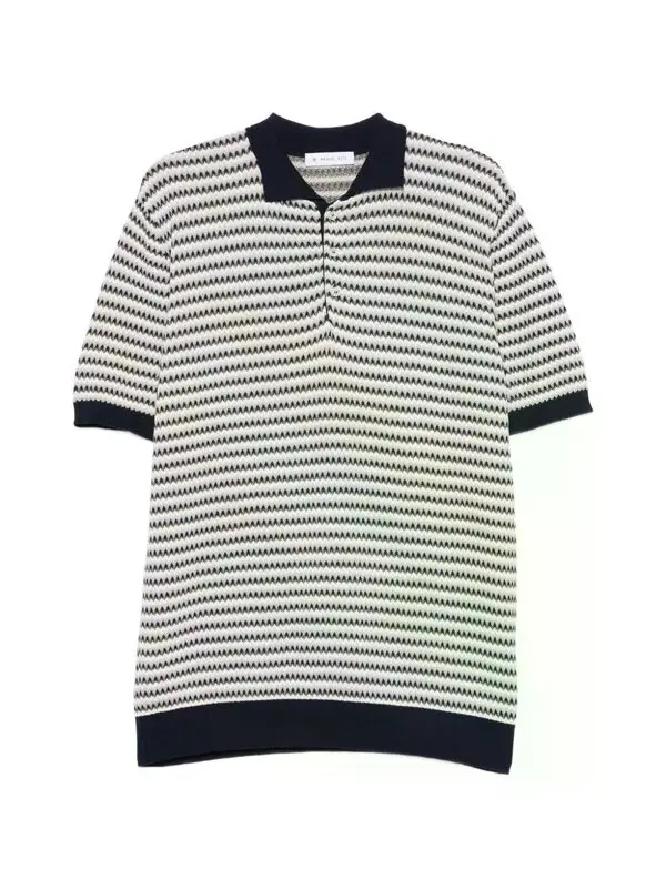 MANUEL RITZ Geometric-pattern Polo Shirt