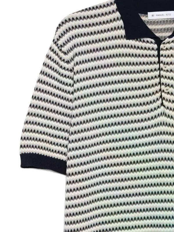 MANUEL RITZ Geometric-pattern Polo Shirt