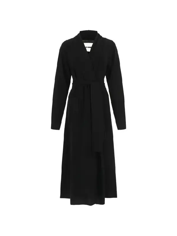 JIL SANDER Belted V-neck Cashmere Coat