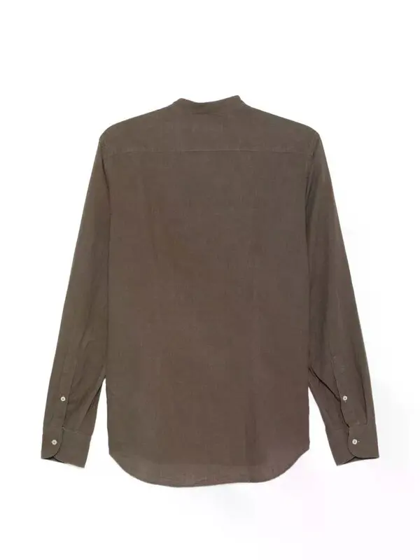 MANUEL RITZ Collared Cotton Linen Shirt - Green