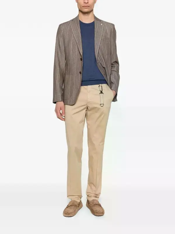 MANUEL RITZ Striped Two-button Blazer - Brown