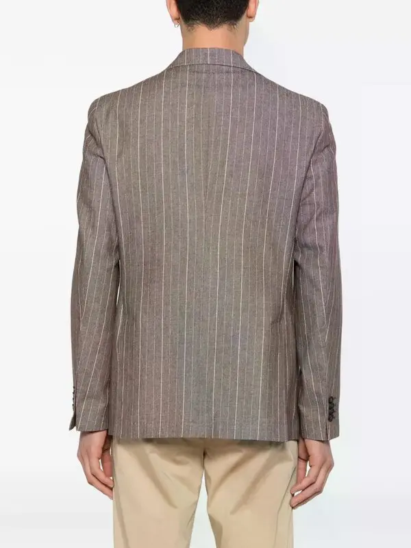 MANUEL RITZ Striped Two-button Blazer - Brown