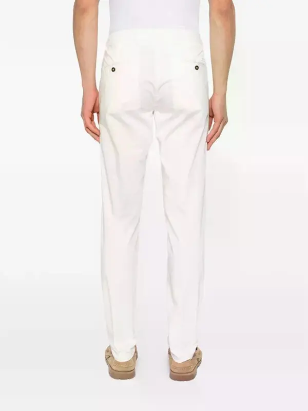 MANUEL RITZ Belt-loop Logo-patch Trousers - White