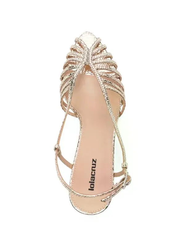 Lola Cruz Strappy Slingback Sandals - Gold