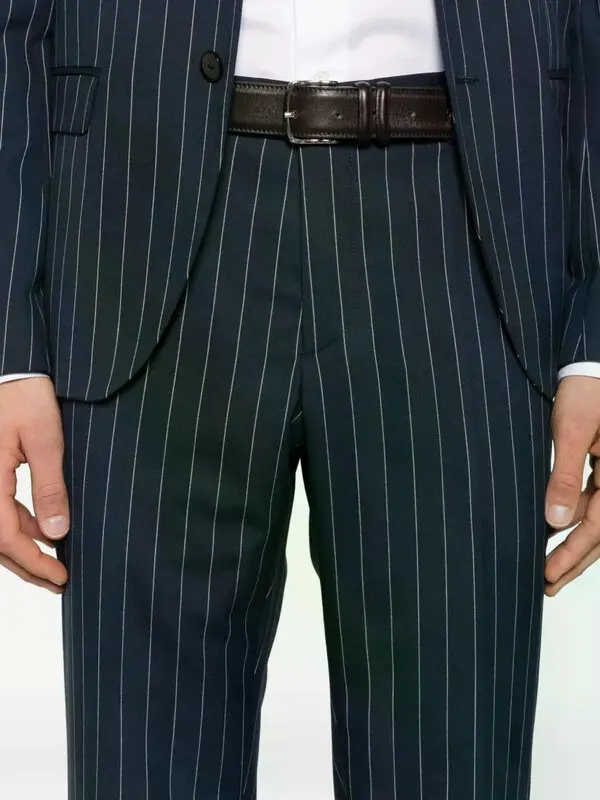 MANUEL RITZ Buttoned Striped Suit - Blue