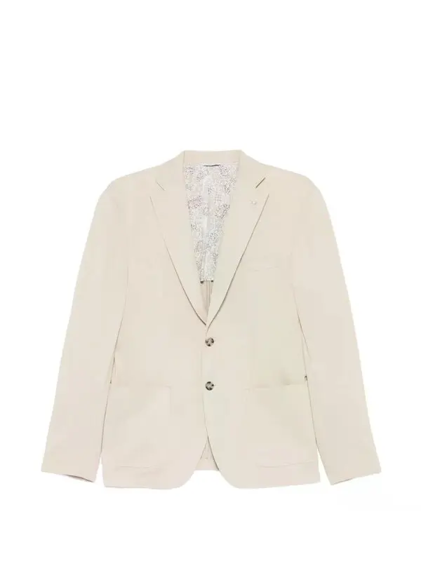 MANUEL RITZ Notched-lapel Cotton Blazer - Neutrals