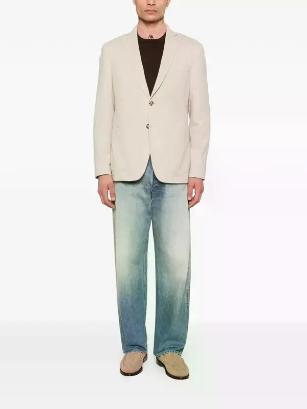 MANUEL RITZ Notched-lapel Cotton Blazer - Neutrals