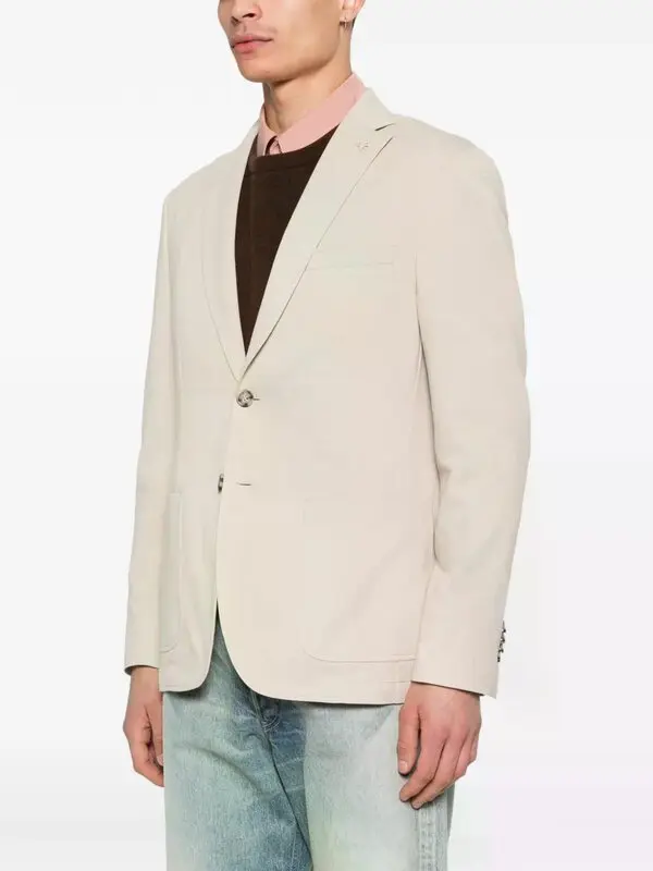 MANUEL RITZ Notched-lapel Cotton Blazer - Neutrals