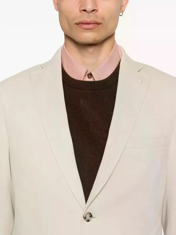 MANUEL RITZ Notched-lapel Cotton Blazer - Neutrals