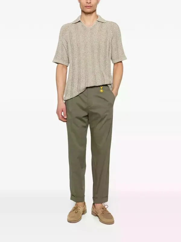 MANUEL RITZ Cuffed Pleated Trousers - Green