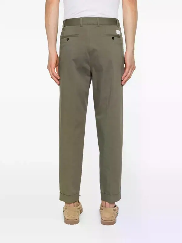 MANUEL RITZ Cuffed Pleated Trousers - Green