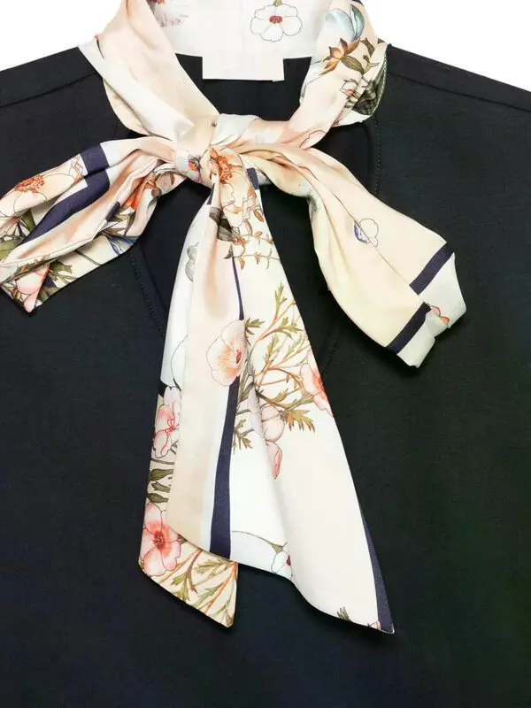 Liu Jo T-shirt With Floral Neck-tie - Blue