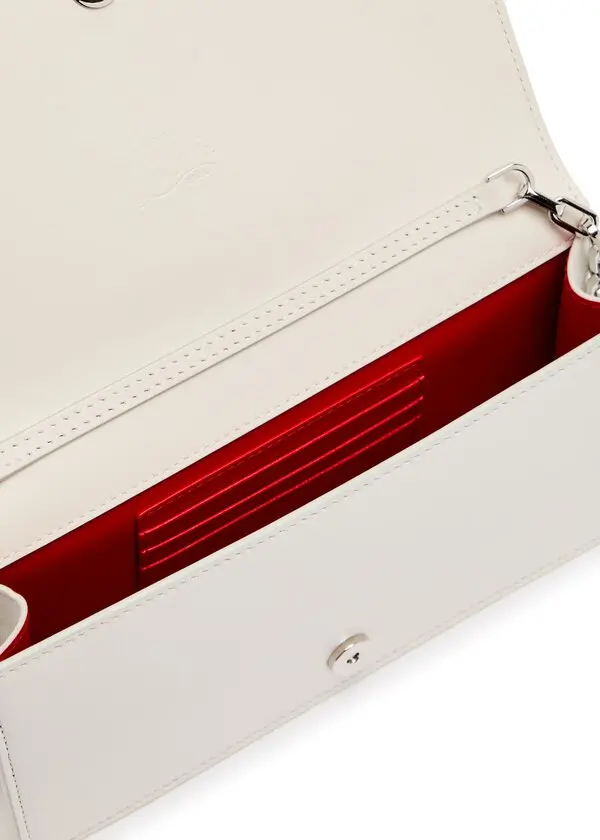 CHRISTIAN LOUBOUTIN Bettina Nappa Leather Clutch - White