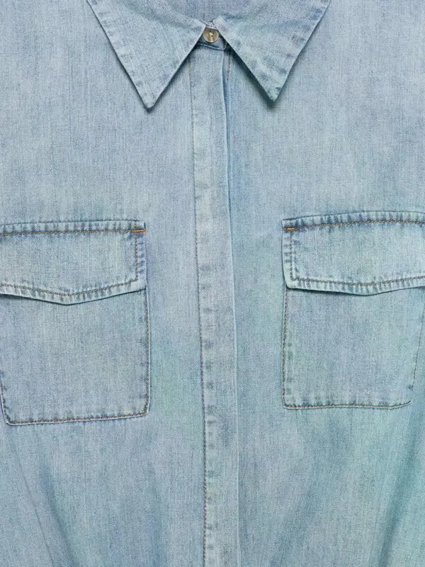 7 For All Mankind Utility Chambray Mini Dress - Blue