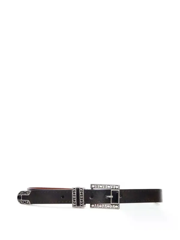 GOLDEN GOOSE Textured Buckle Belt - Brown