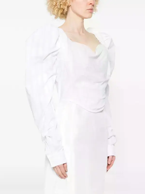 VIVIENNE WESTWOOD Puff Sleeve Sweetheart Blouse - White