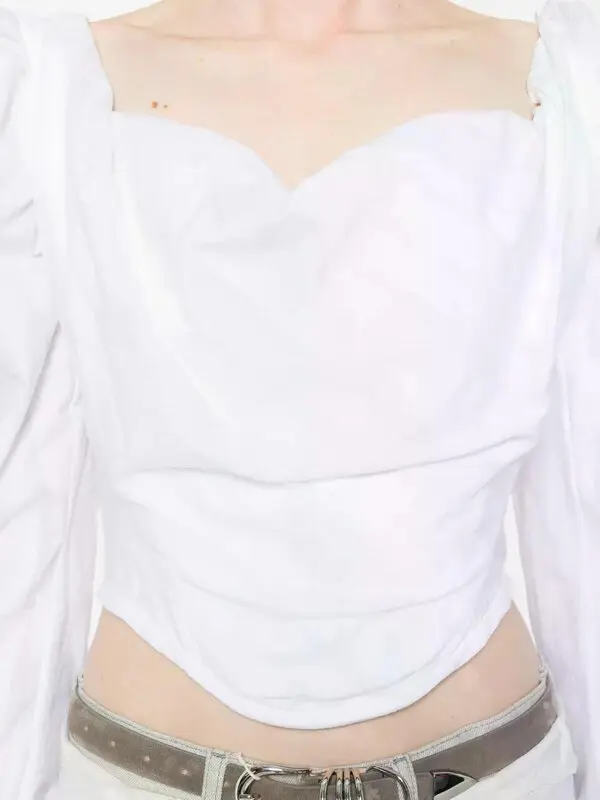 VIVIENNE WESTWOOD Puff Sleeve Sweetheart Blouse - White