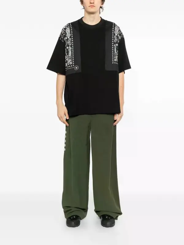 MASTERMIND WORLD Bandana Panelled T-shirt - Black