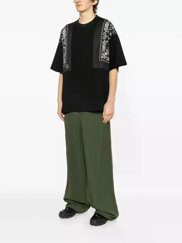 MASTERMIND WORLD Bandana Panelled T-shirt - Black