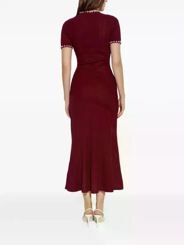 SELF-PORTRAIT Button Embellished Midi Dress