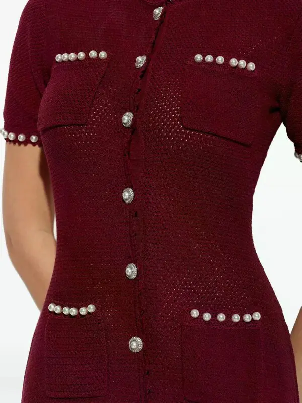 SELF-PORTRAIT Button Embellished Midi Dress