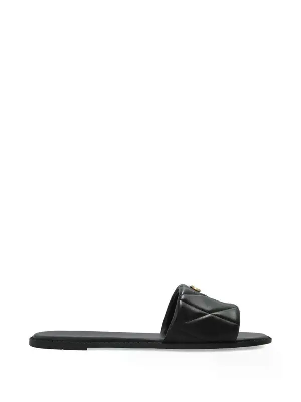COACH Holly Quilted Logo Sandals - Black
