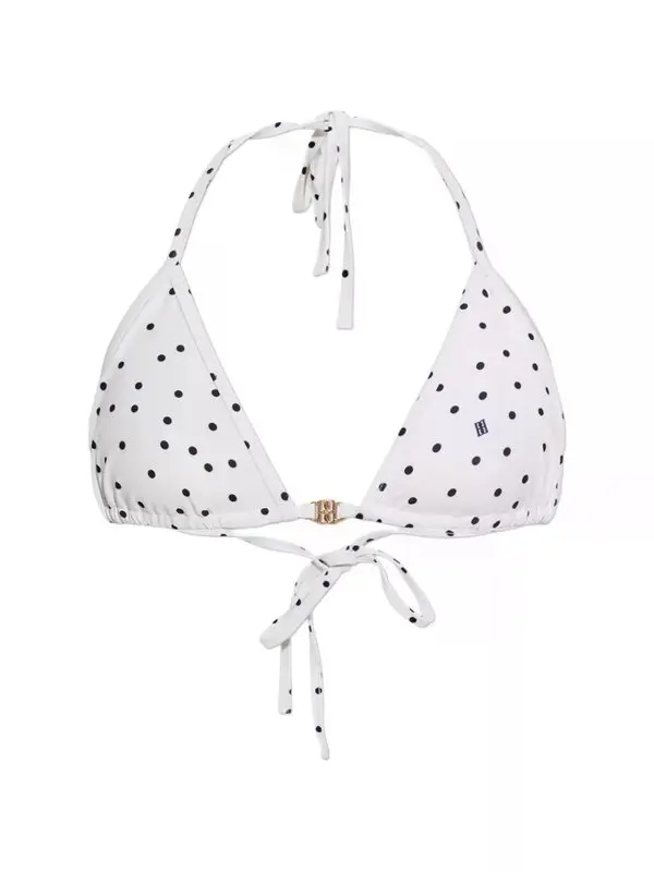 BY MALENE BIRGER Polka-dot Tie Bikini Top - White
