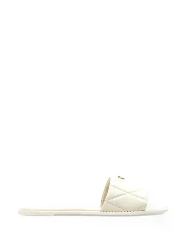 COACH Quilted Logo Sandals - Neutrals