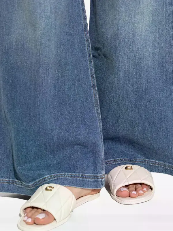 COACH Quilted Logo Sandals - Neutrals
