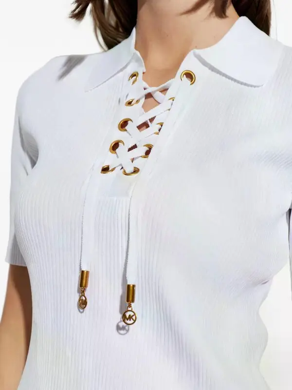 Michael Kors Lace-up Polo Top