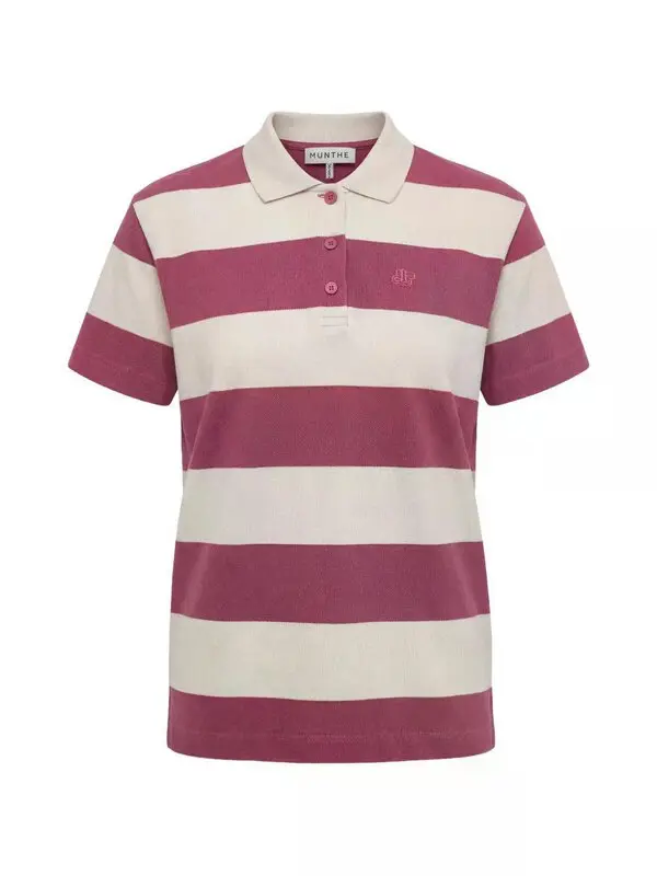 Munthe Striped Polo Top - Pink