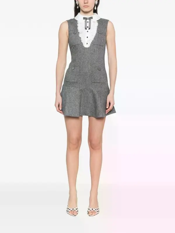 SELF-PORTRAIT Ruffled Collared Mini Dress