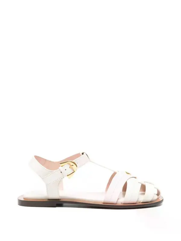 COCCINELLE Strappy Leather Sandals - White
