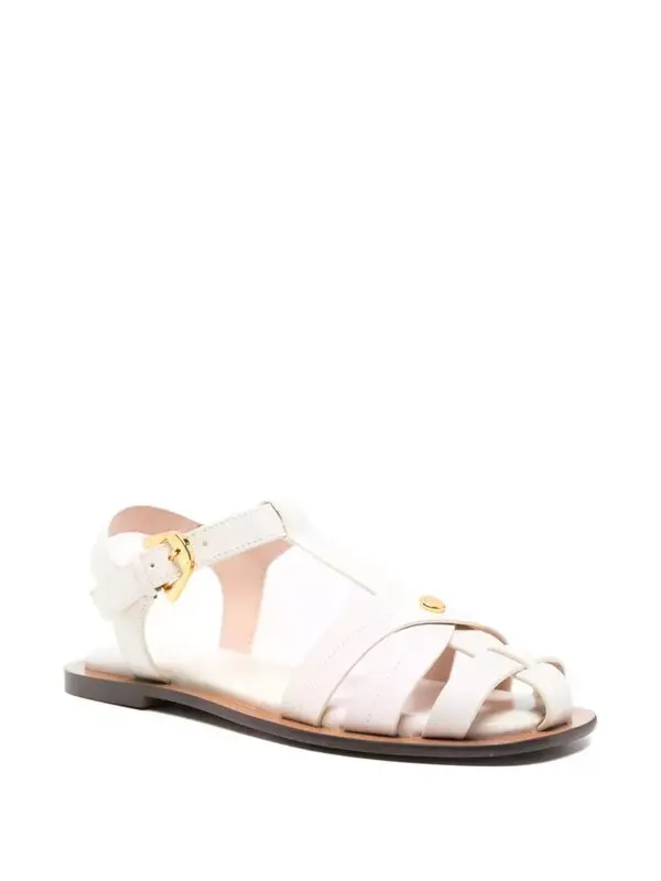 COCCINELLE Strappy Leather Sandals - White