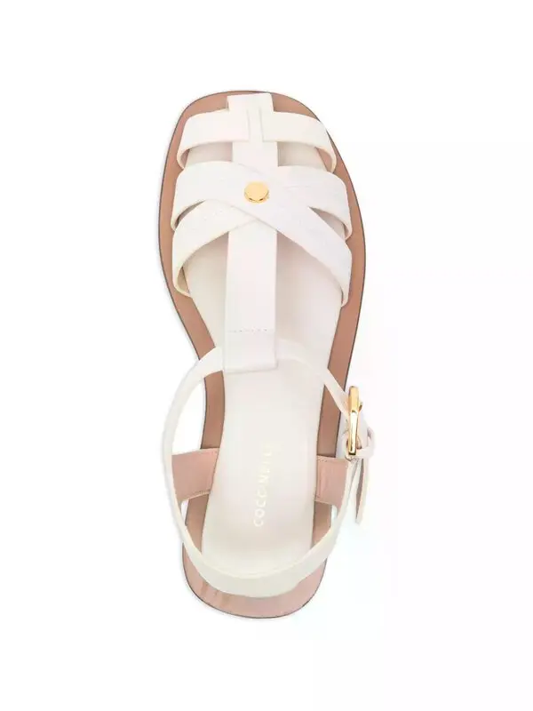 COCCINELLE Strappy Leather Sandals - White