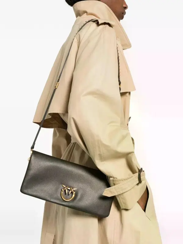 Pinko Love Bag Click Soft Horizontal Medium Crossbody Clutch In Leather