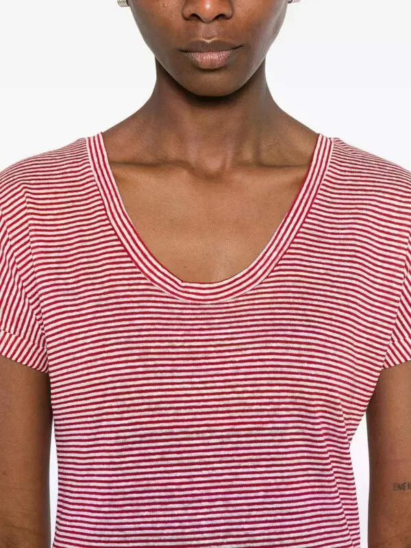 ARAGONA Striped T-shirt - Red