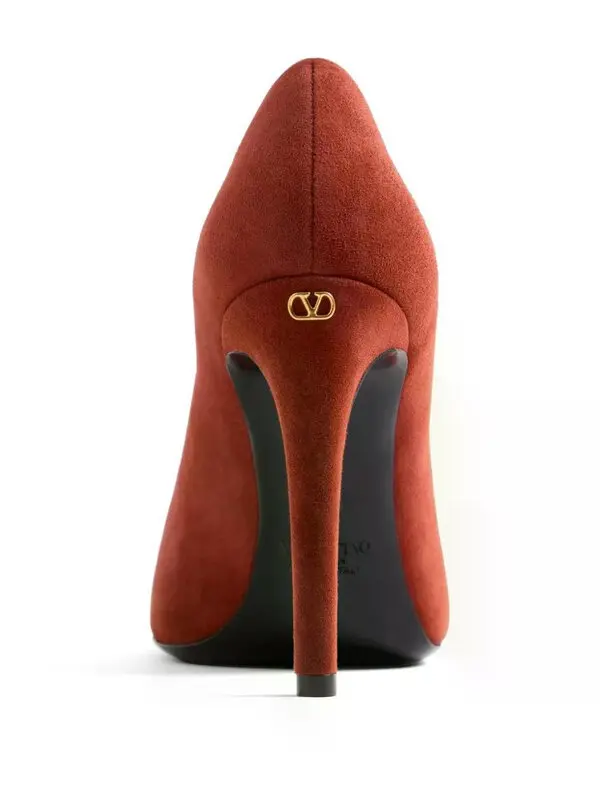 Valentino Garavani Open Toe Suede Pumps 105mm - Red